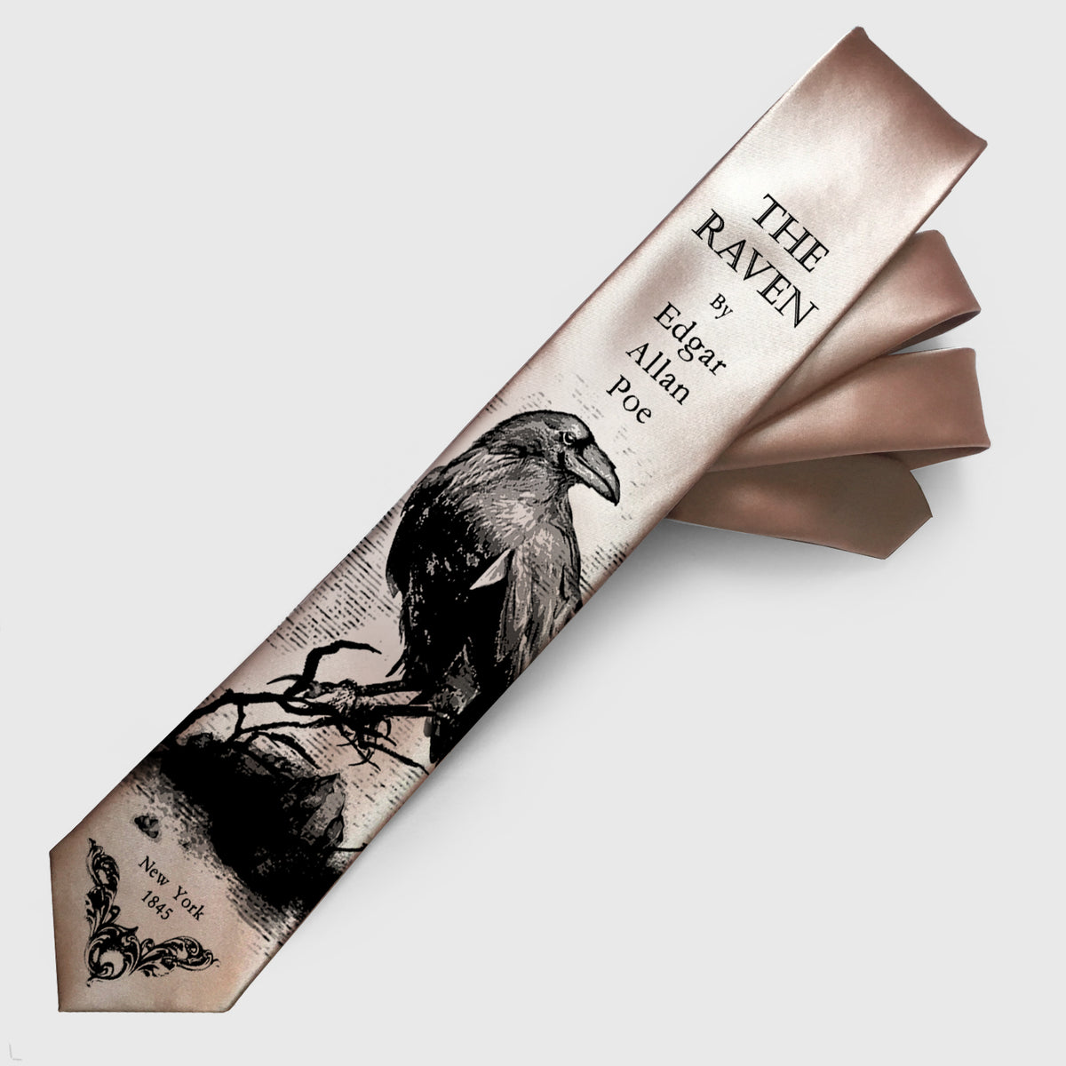 The Raven Necktie. Book Necktie with The Raven by Edgar Allan Poe desi ...