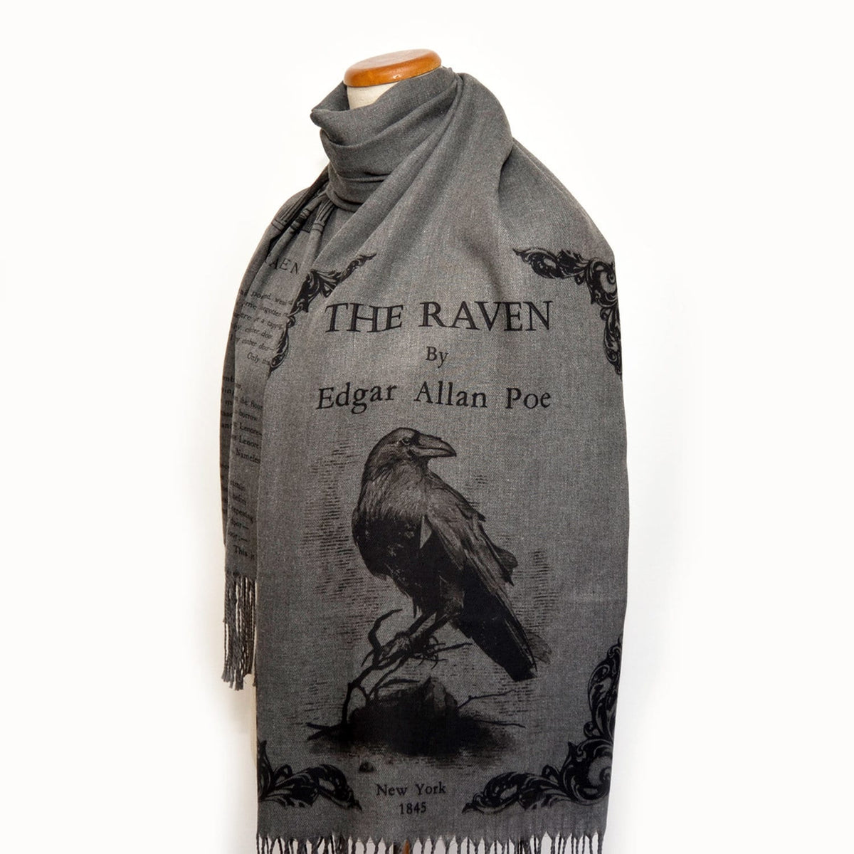 The Raven by Edgar Allan Poe Shawl Scarf Wrap (Heather Gray ...