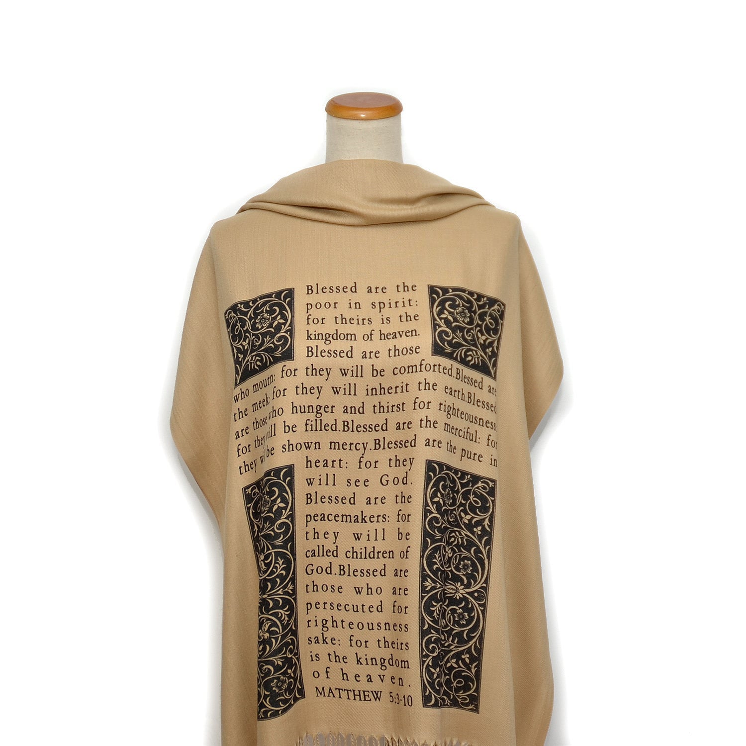 Christian Bible Verse Scarf (Psalm 23 and The Beatitudes Matthew 5:3–1 ...